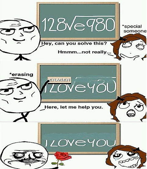 이과생이 고백하는 법…사랑 이루어지는 공식"128√e980 = I LOVE YOU"